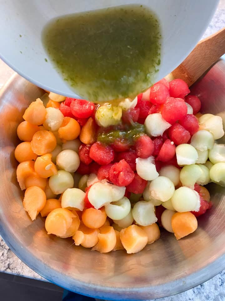 Melon Salad with Ginger Lime Dressing - Being Nutritious