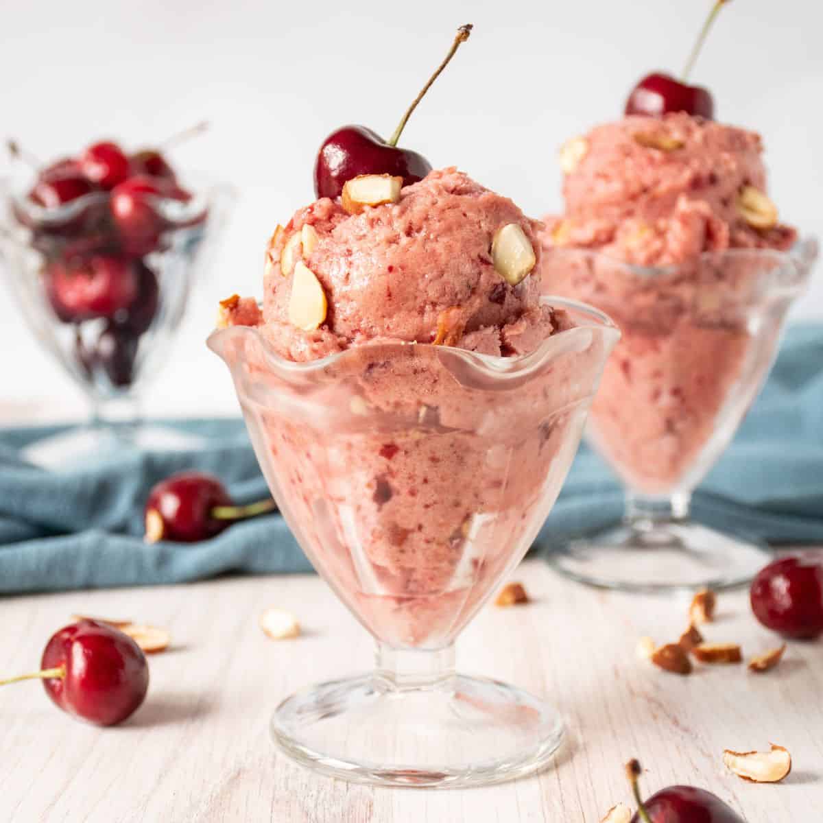 Cherry Almond Nice Cream - Just 3 ingredients and super simple!