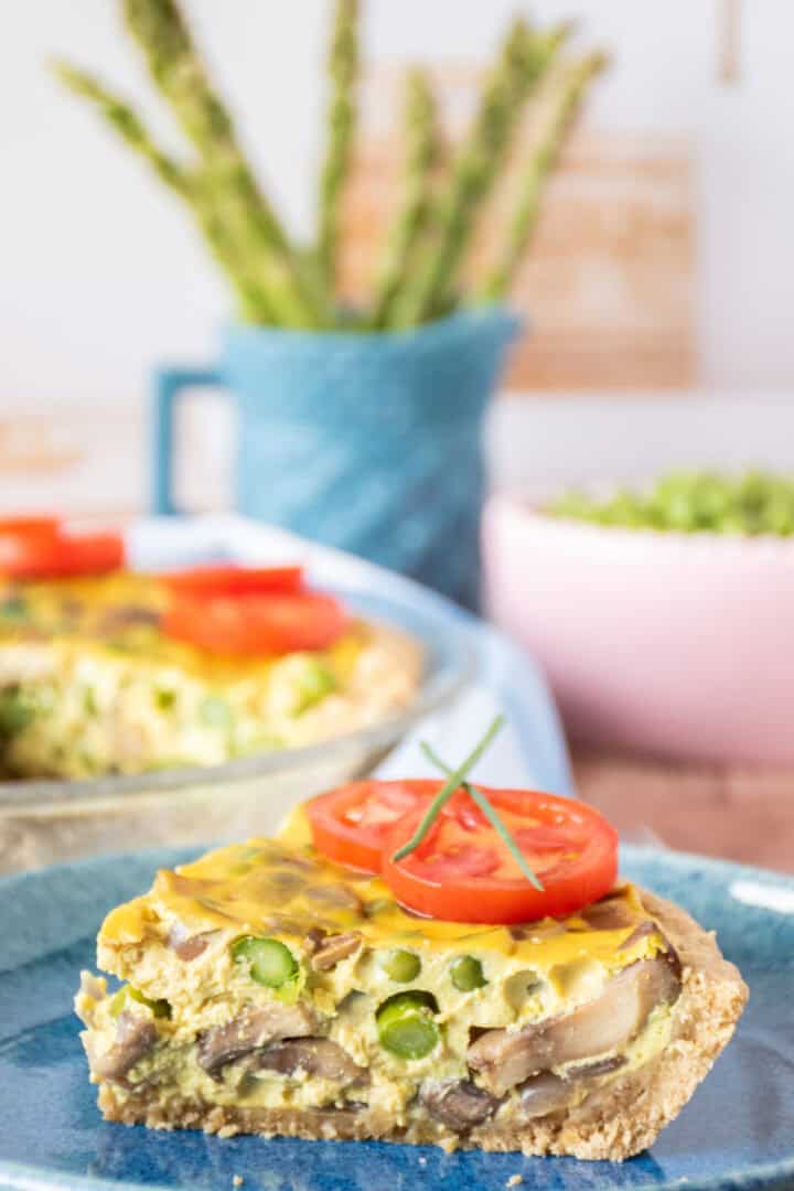Eggless Quiche with Spring Veggies - Being Nutritious